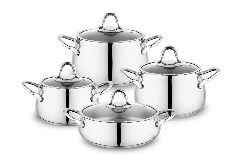 SCHAFER ALİA ÇELİK ÇEYİZ SETİ.-18 PRÇ.-BAKIR Tencere Setleri SCHAFER ...